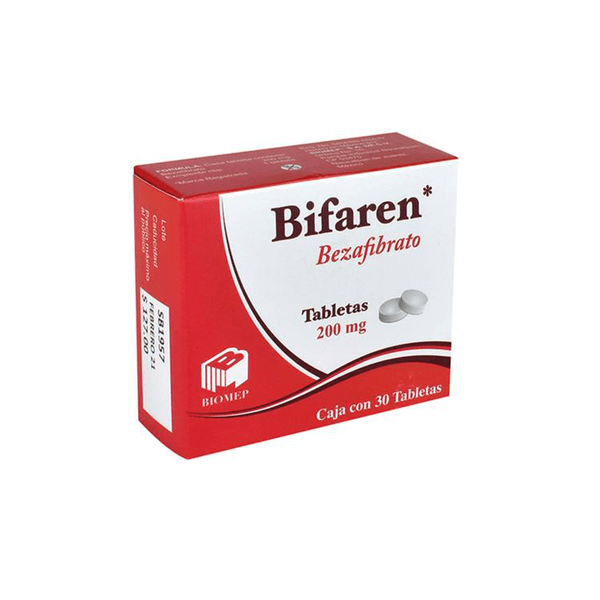 Dipha Bifaren 200 Mg 30 Tab Bezafibrato Gen 30 Pz - H-E-B México