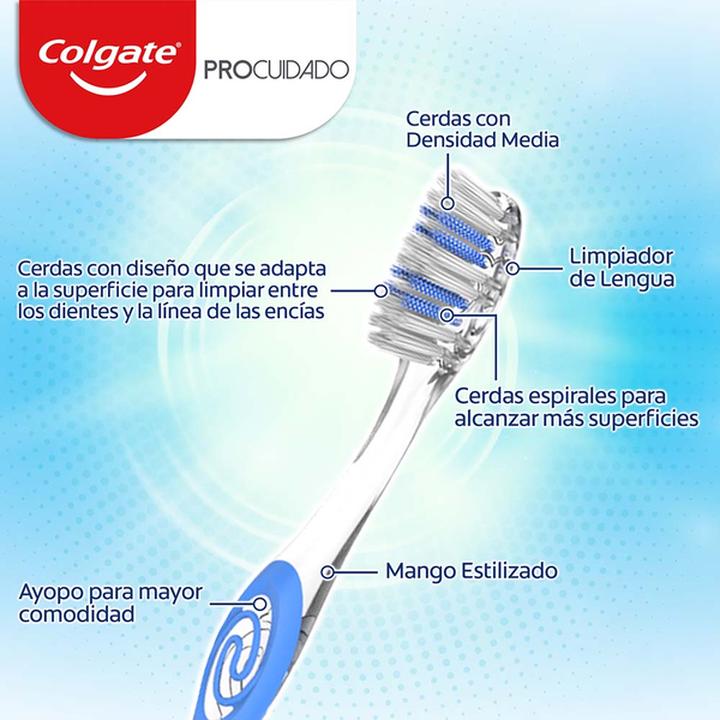 Colgate Pack de Cepillos Dentales Pro Cuidado 2 Pz - H-E-B México