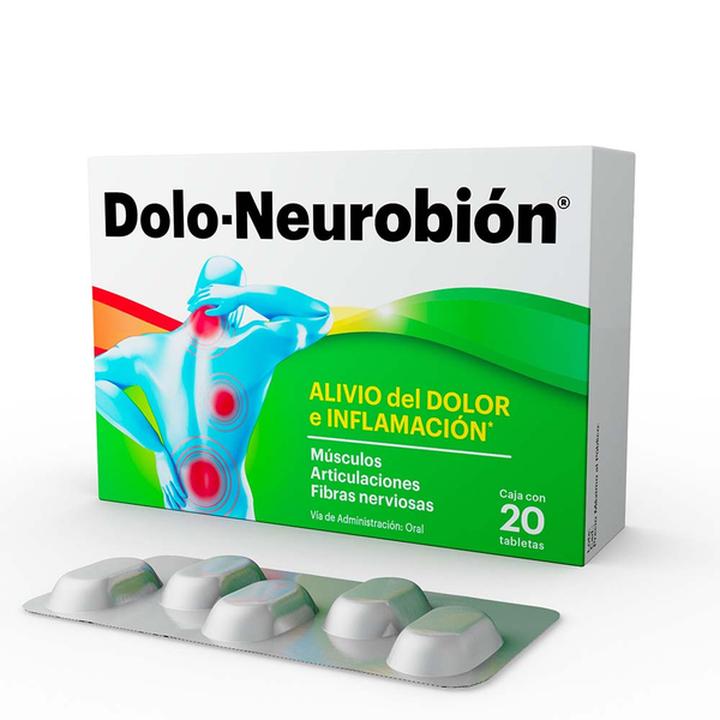 Dolo-Neurobión para el alivio del dolor e inflamación con 20 tabletas ...