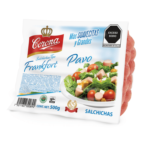Corona Salchicha Frankfort Pavo 1 Pz - H-E-B México