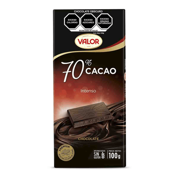 Valor Chocolate Amargo 70% Dark 1 Pz - H-E-B México