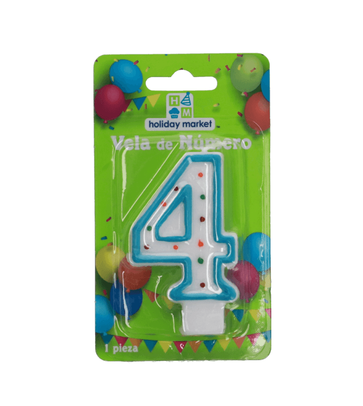 HEB Vela Azul Pastel Numero 4 24 Cj - H-E-B México