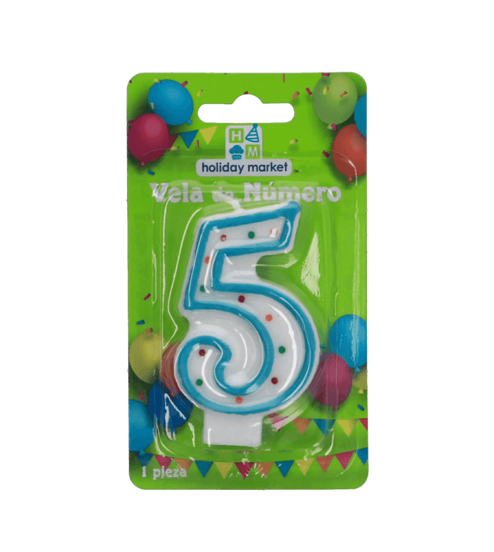 HEB Vela Azul Pastel Numero 5 24 Cj - H-E-B México