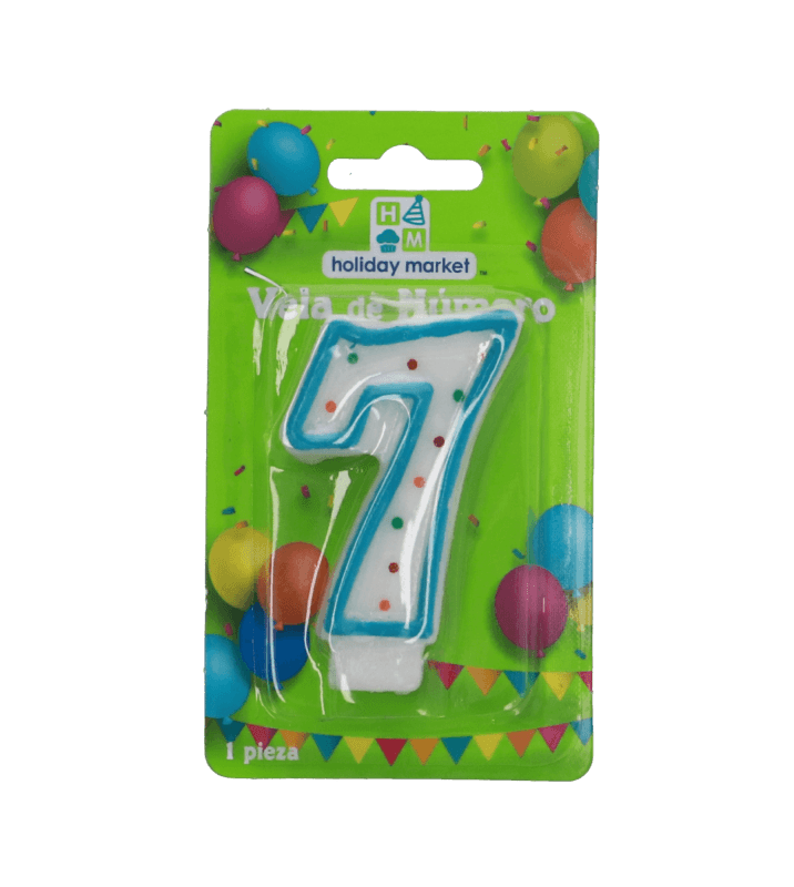 Vela Azul para Pastel Número 7 - H-E-B México