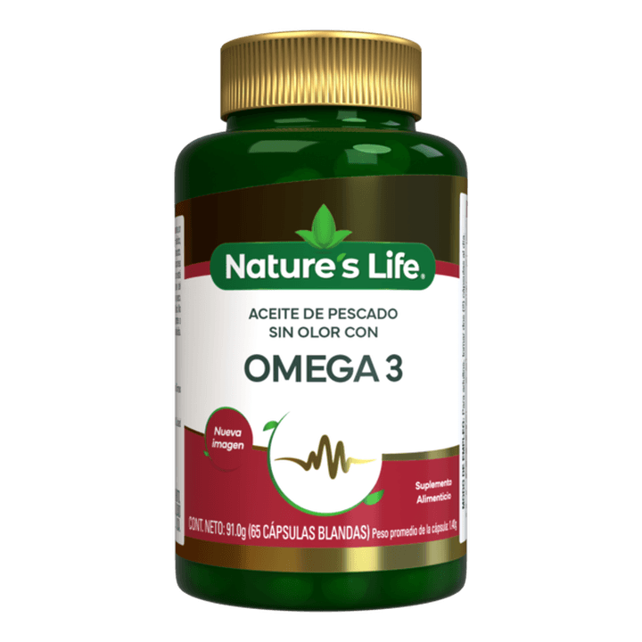 Omega 3 Suplemento Alimenticio Nature's Life Aceite de Pescado sin olor ...