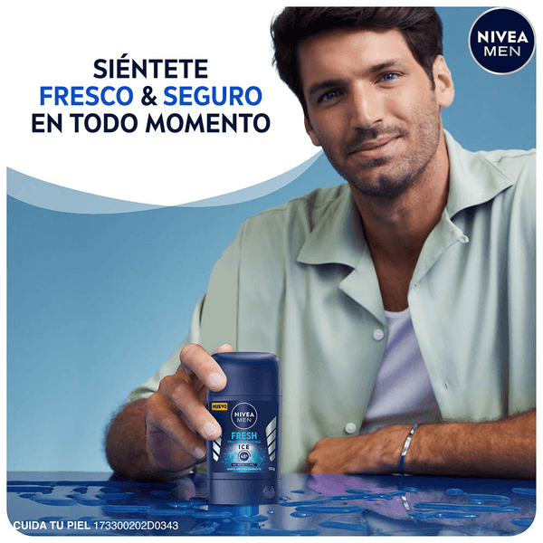 NIVEA MEN Antitranspirante Fresh Ice en Barra 50 g - Mi Tienda del Ahorro