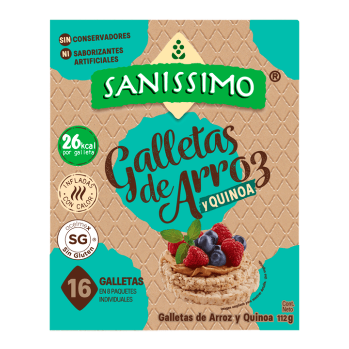 Sanissimo Galletas de Arroz Quinoa 108 g - H-E-B México