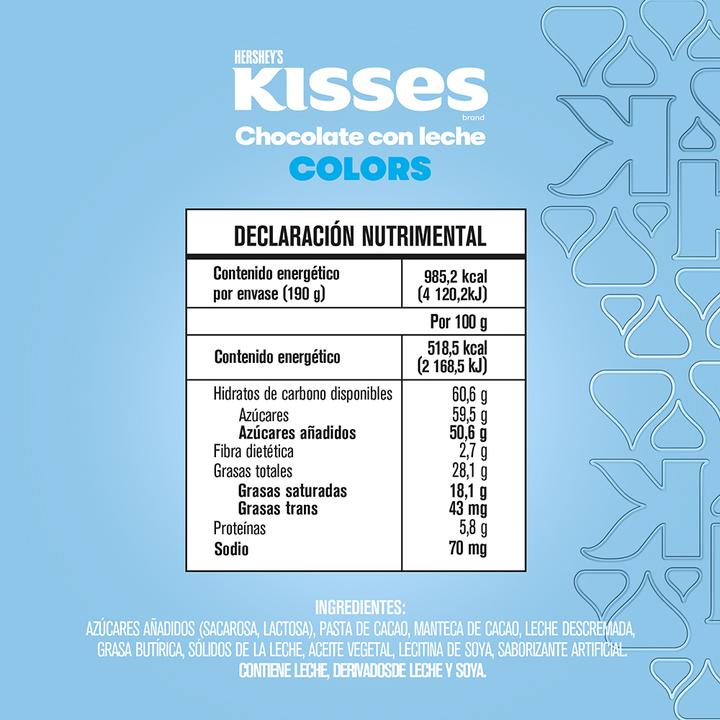 Kisses Chocolate con Leche Kisses Colors Azul 190 - Mi Tienda del Ahorro