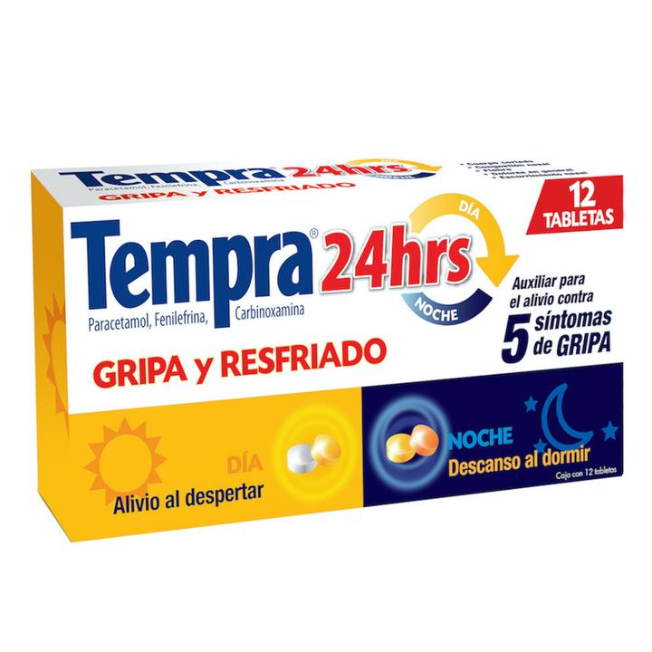 Tempra Antigrpal 24Hrs Adulto con 12 pz - Mi Tienda del Ahorro