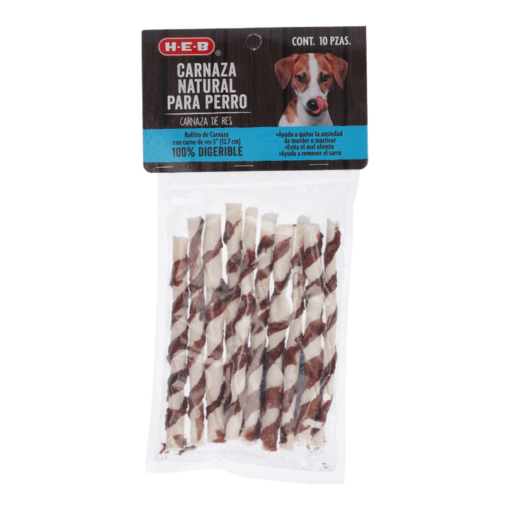 Carnaza Natural de Res para Perro Rollito 10 pz - H-E-B México