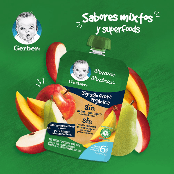 Gerber Papilla Para Bebés Orgánico Et2 Mango Manza - H-E-B México