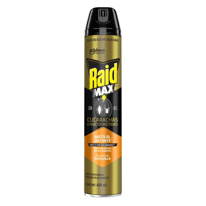 RAID MAX Insecticida en Aerosol Mata Cucarachas e Insectos Rastreros ...