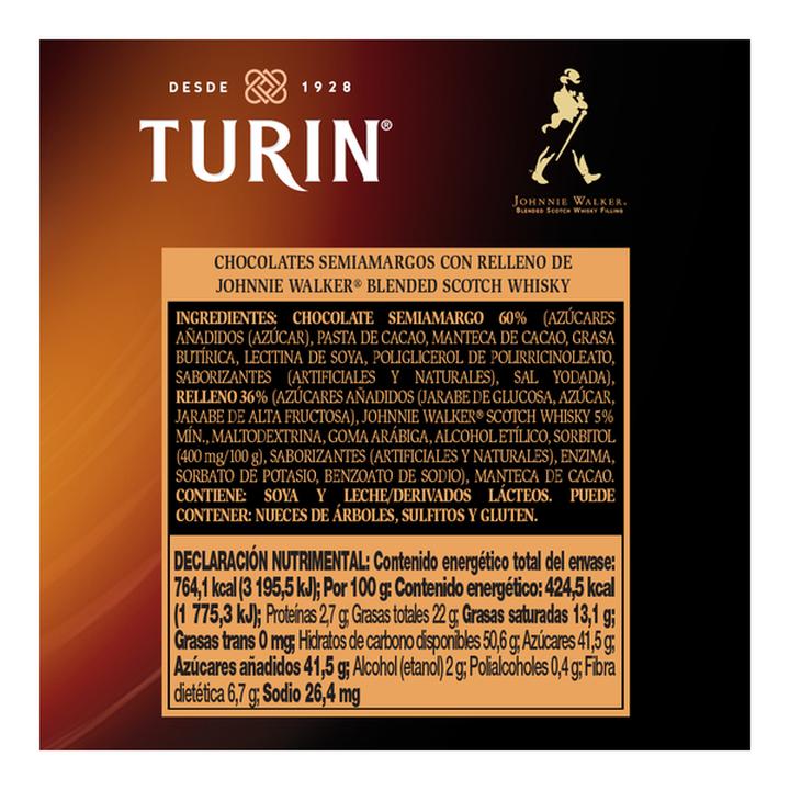 Turin Johnnie Walker Chocolates con Licor de Whisky Tubo 180 g - H-E-B ...