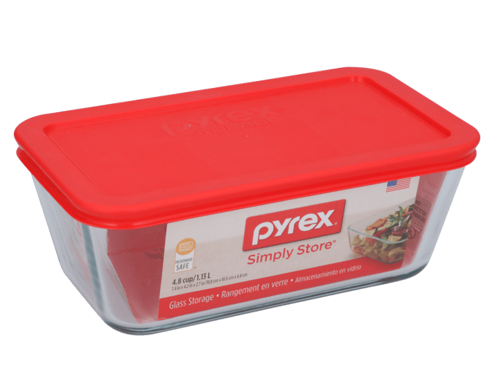 Pyrex Refractario 1.1l Rectangular con Tapa Roja d - H-E-B México