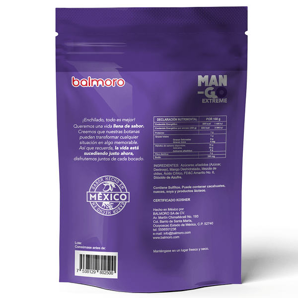 Balmoro Mango Deshidratado Extreme Enchilado 250 G - H-E-B México