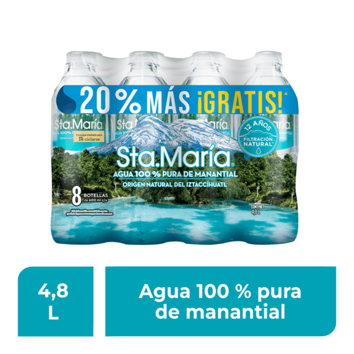 Santa Maria Agua Natural 8 Pack 500ml 1 Pz - H-E-B México
