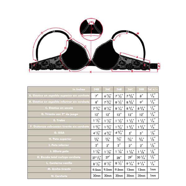 Berlei Brassiere Espalda Encaje Champagne 36b M.78 - H-E-B México