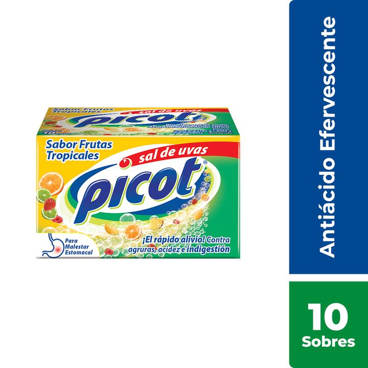 Picot Sal De Uvas Frutas Tropicales con 10 pz - H-E-B México