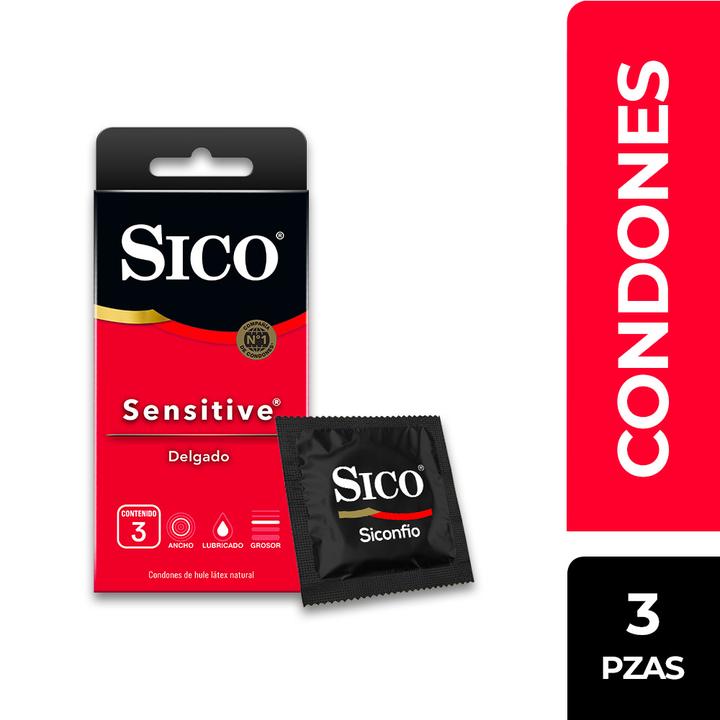 Sico Condones Sensitive con 3 pz - Mi Tienda del Ahorro