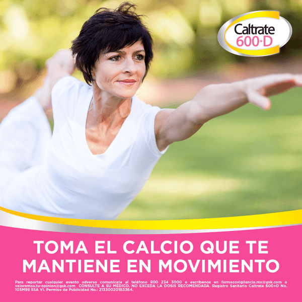 Caltrate Suplemento de Calcio 600 +D 600mg / 400 UI Frasco con 60 ...