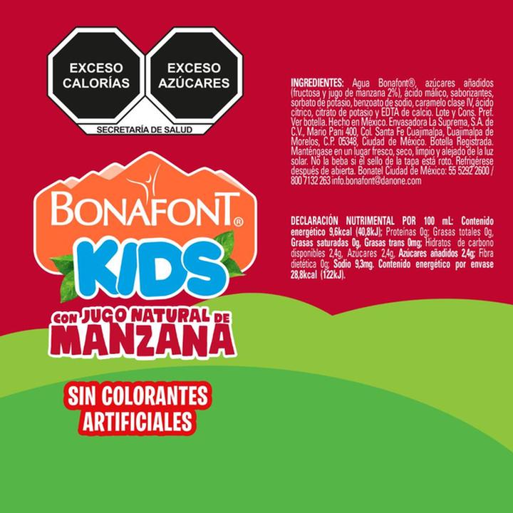 Bonafont Kids Agua con Jugo Natural de Manzana Tapa Chupón 300 ml 6 pz ...