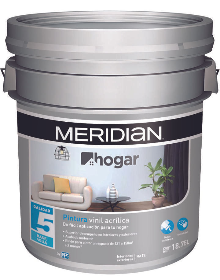 Meridian Pintura Vinil Acrílica Hogar 1 Pz - Mi Tienda del Ahorro