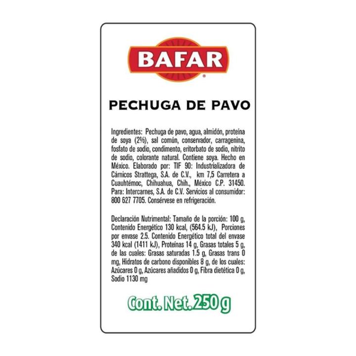 Bafar Pechuga de Pavo 250 g - H-E-B México