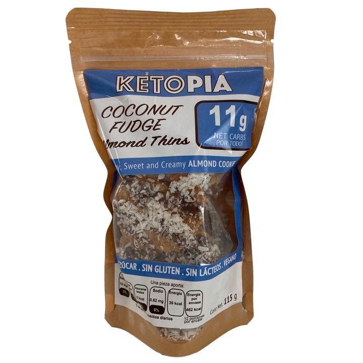Ketopia Galletas Almond Thins Coconut Fudge - H-E-B México