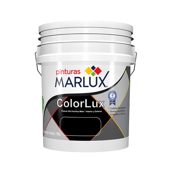 Pintura Vinil Acrílica Marlux Colorlux Blanco Directo Blanco Mate 19 L ...
