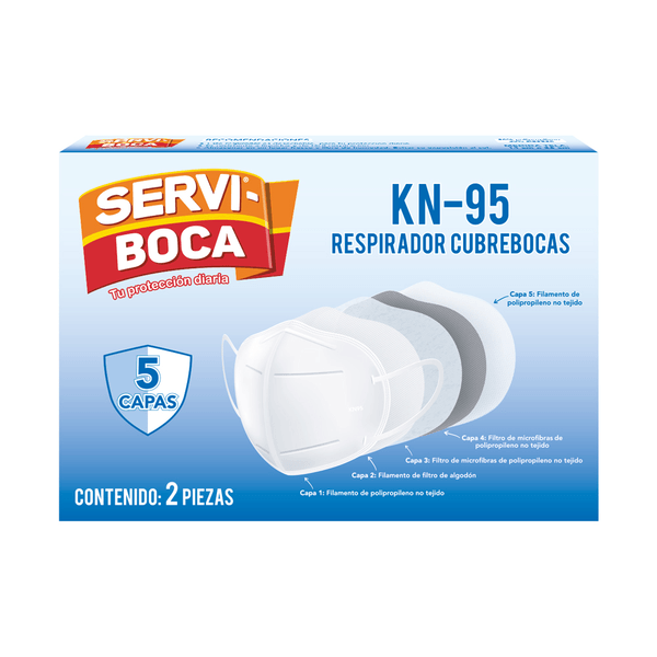 Servibocas Cubrebocas Kn95 Negro 2 Pz - Mi Tienda del Ahorro