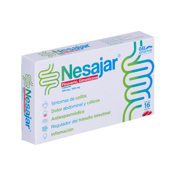 Sevi Nesajar 100/300mg 16cap Pinaverio Dimetic Gen - H-E-B México
