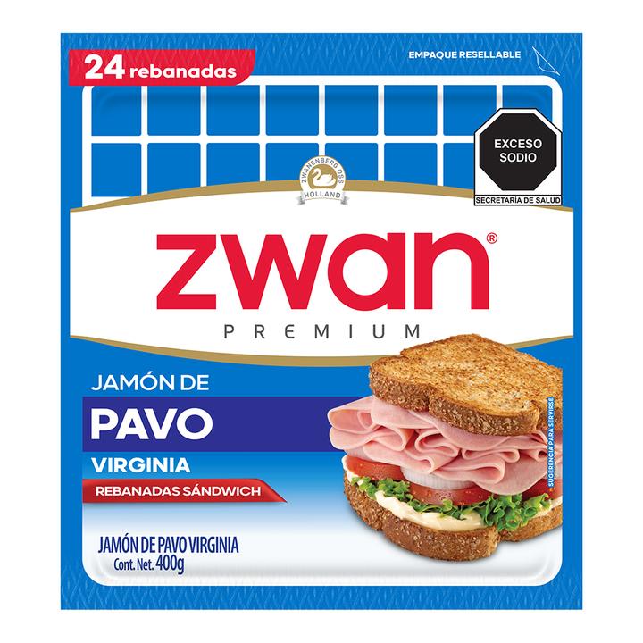 Zwan Premium Jamón de Pavo Virginia con 24 Rebanadas 400 g - H-E-B México