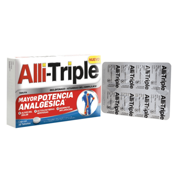 Alli Triple Analgesico con 10 pz - Mi Tienda del Ahorro