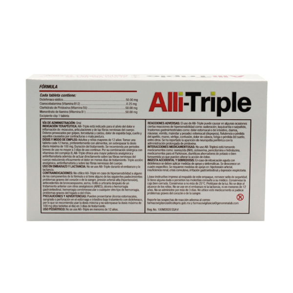 Alli Triple Analgesico con 10 pz - H-E-B México
