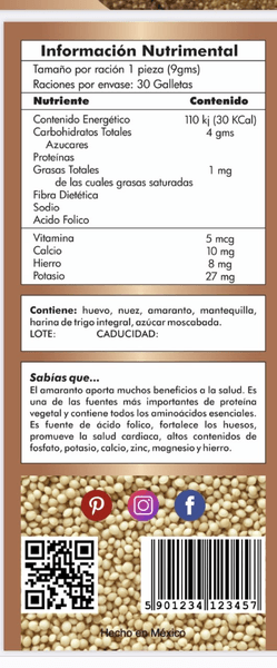 Amalay Galletas Gourmet de Amaranto con Nuez 420 - H-E-B México