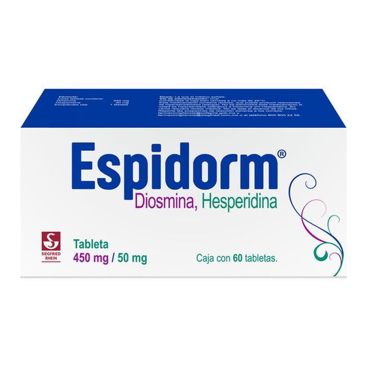 Siegfried Espidorm 500mg 60tab Diosmina 60 Pz - H-E-B México