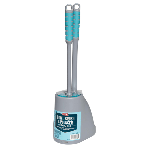 HEB Set Destapacaños y Cepillo para Inodoro Gris y Azul 2 pz - H-E-B México