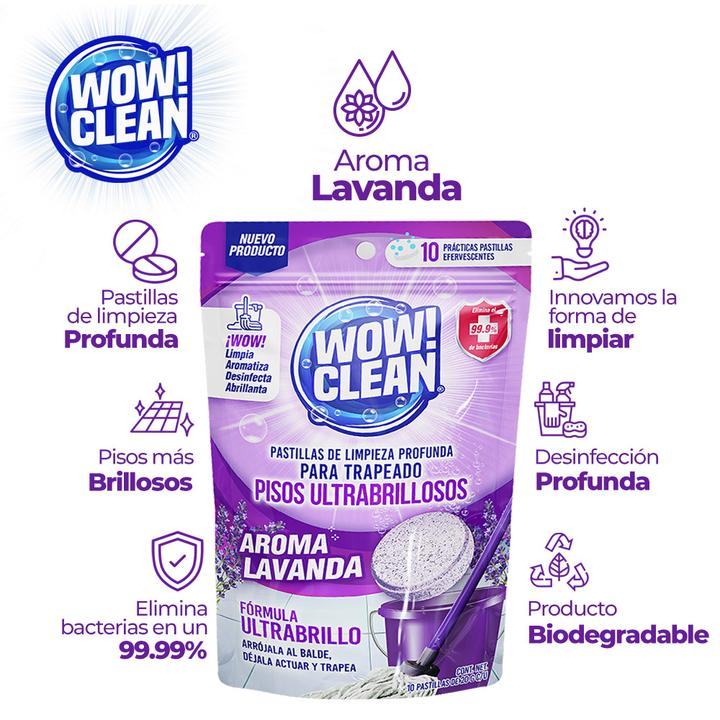 Wow Clean Pastillas de Limpieza Pisos Ultrabrillosos 200 g - H-E-B México