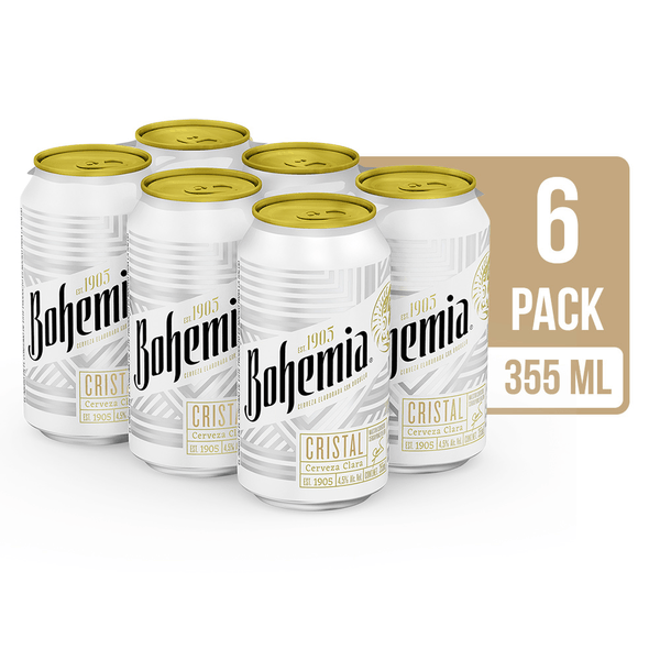 Bohemia Cerveza Cristal 6 Pack Lata 355 Ml - Mi Tienda del Ahorro