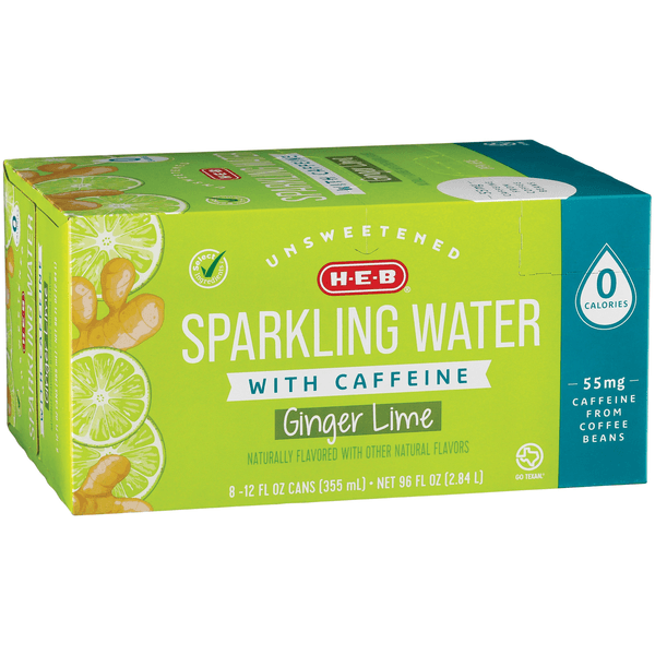 HEB Sparkling Water Cafeina Jengibre 8 Pack 355ml - H-E-B México
