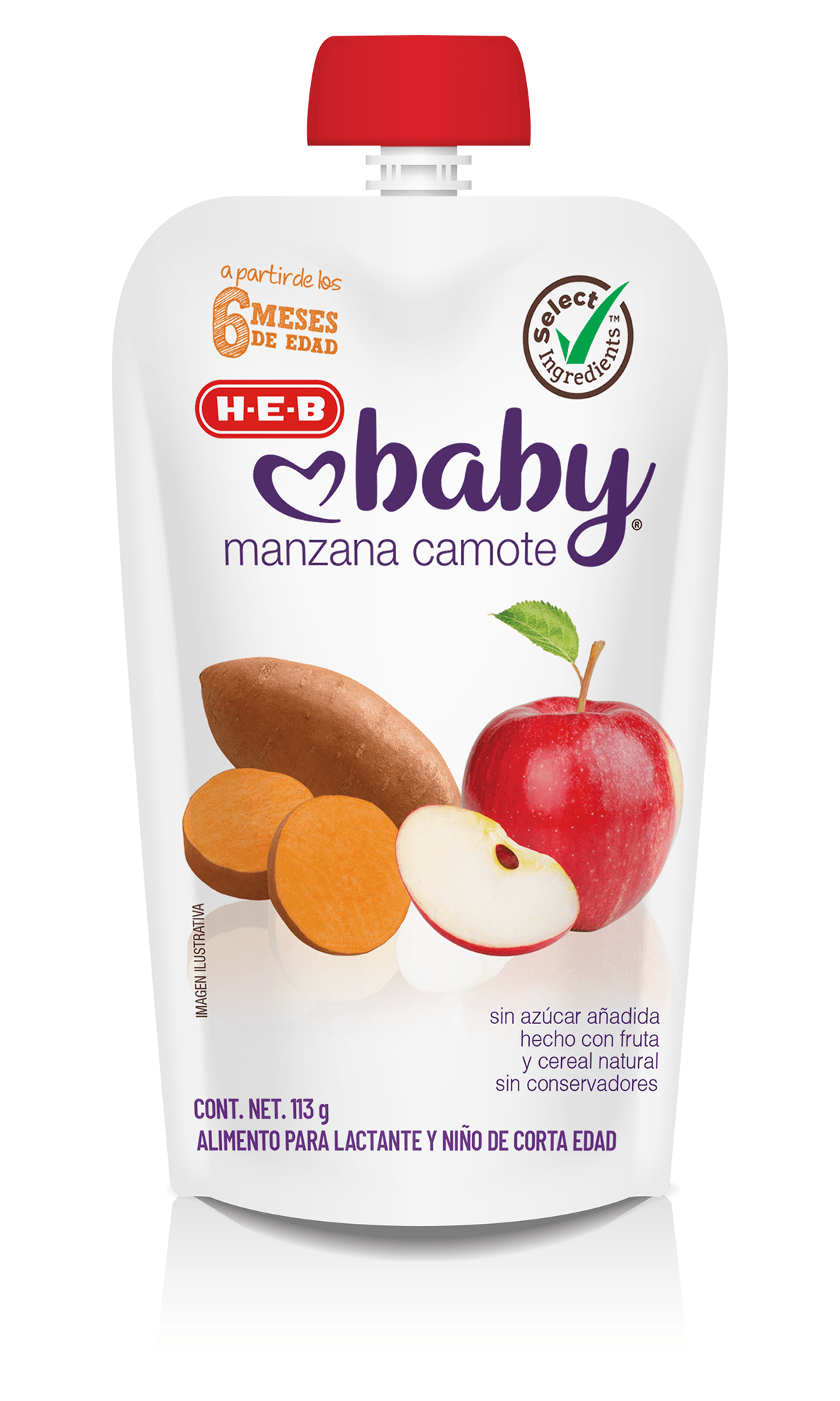 HEB Baby Papilla Para Bebé Manzana Camote 113 g - H-E-B México