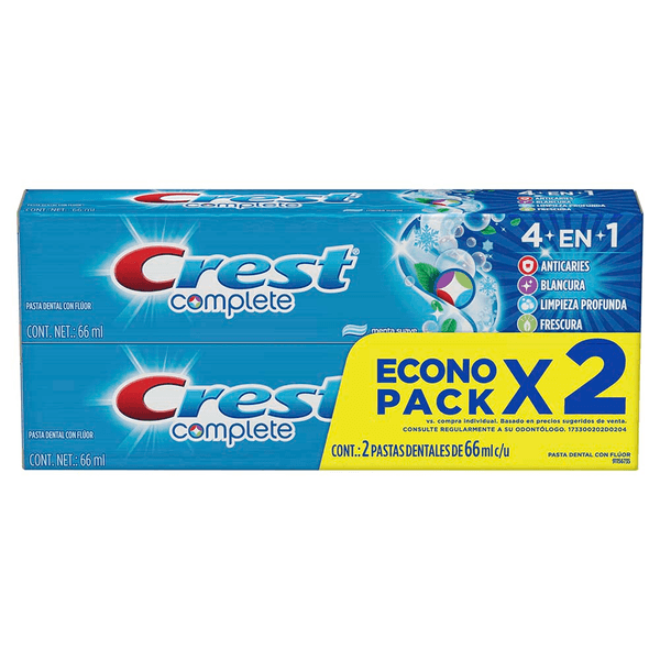 Crest Pasta Dental Complete 4 en 1 2 Pz - H-E-B México