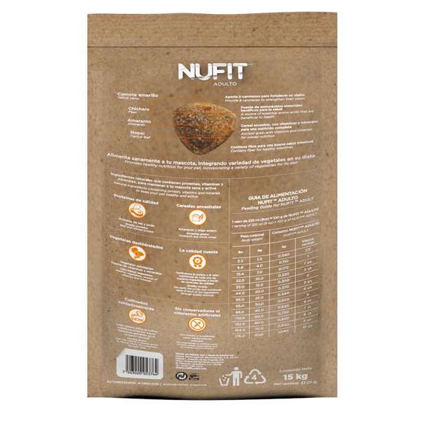 Nufit Alimento Seco para Perros con Vegetales y Cereales Visibles ...