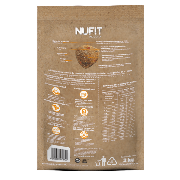 Nufit Alimento Seco para Perros con Vegetales y Cereales Visibles ...