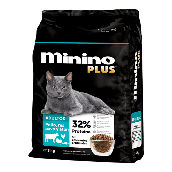 Alimento Seco para Gatos Minino Plus 3 kg - H-E-B México