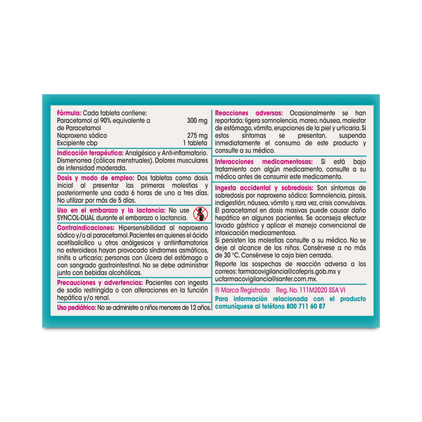 Sanfer Analgésico Syncol Dual 12 Pz - H-E-B México