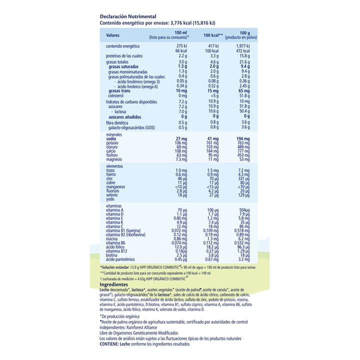 Hipp Fórmula Orgánico Infantil 1-3 Años 800 g - H-E-B México