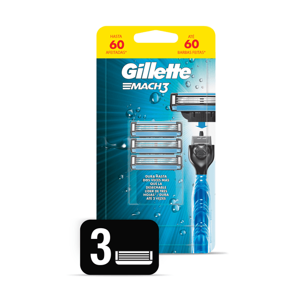 Gillette Mach3 Aqua Grip Repuestos para afeitar 3 pz - H-E-B México