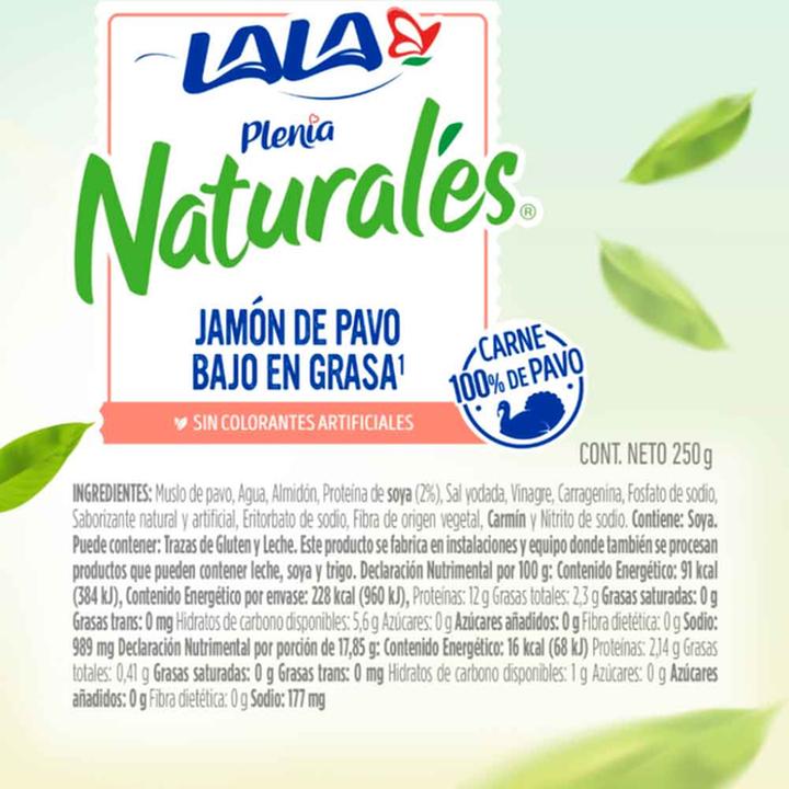 Lala Plenia Jamon Virginia Naturales 250 g - H-E-B México