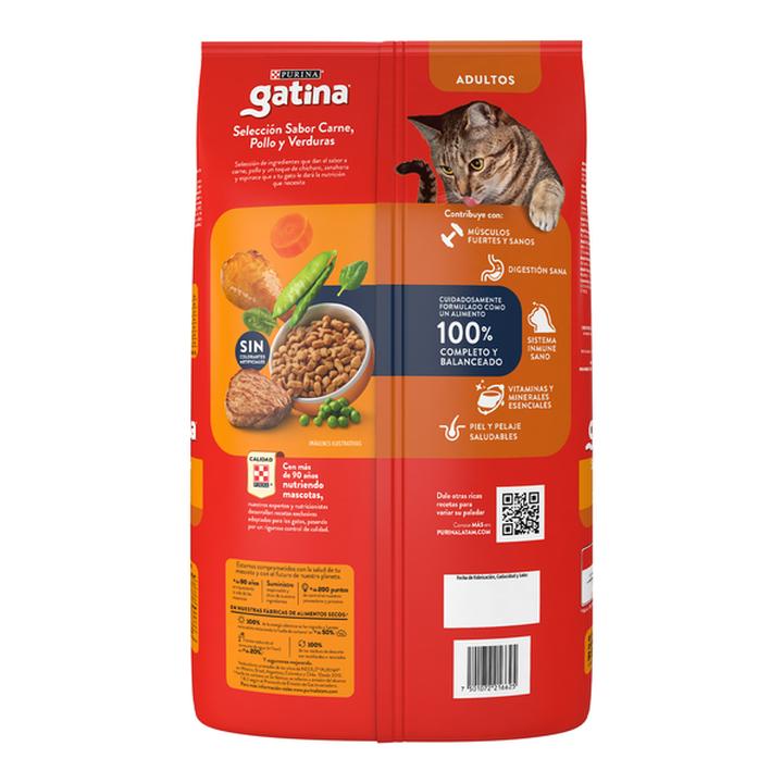 Purina Gatina Alimento Seco para Gatos Sabor Pollo a la Jardinera 3 kg ...
